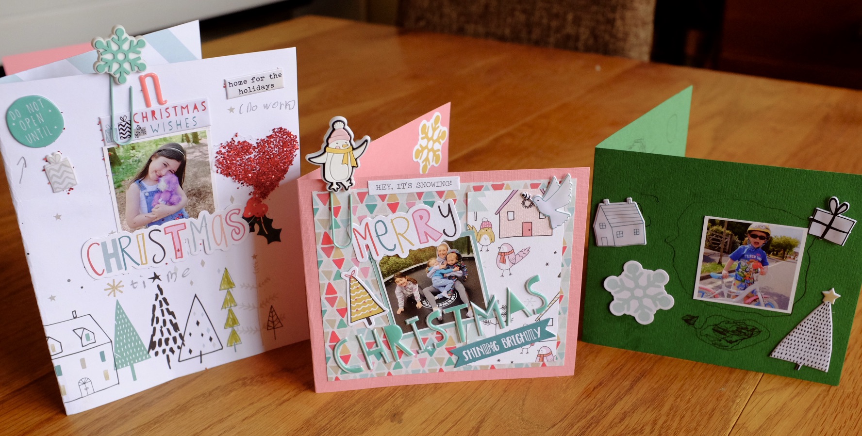 Christmas Scrapbook Style Cards - A Kid's Activity - Run Jump Scrap!