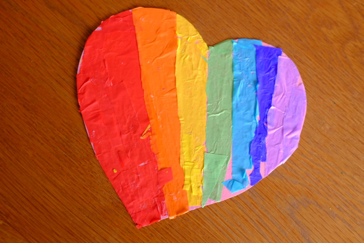 Tissue Paper Valentine's Hearts Crafts for Kids - Run Jump Scrap!